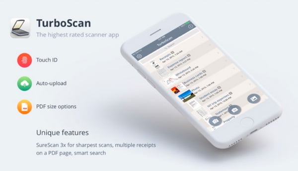 TurboScan Pro supporte le Touch ID et le téléchargement automatique ...